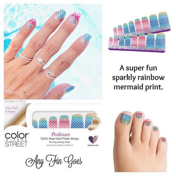 Color Street | Makeup | Retired Color Street Pedicure Any Fin Goes Toe ...